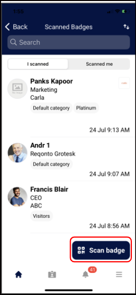 How Badge Scan Works for Visitors' Profile