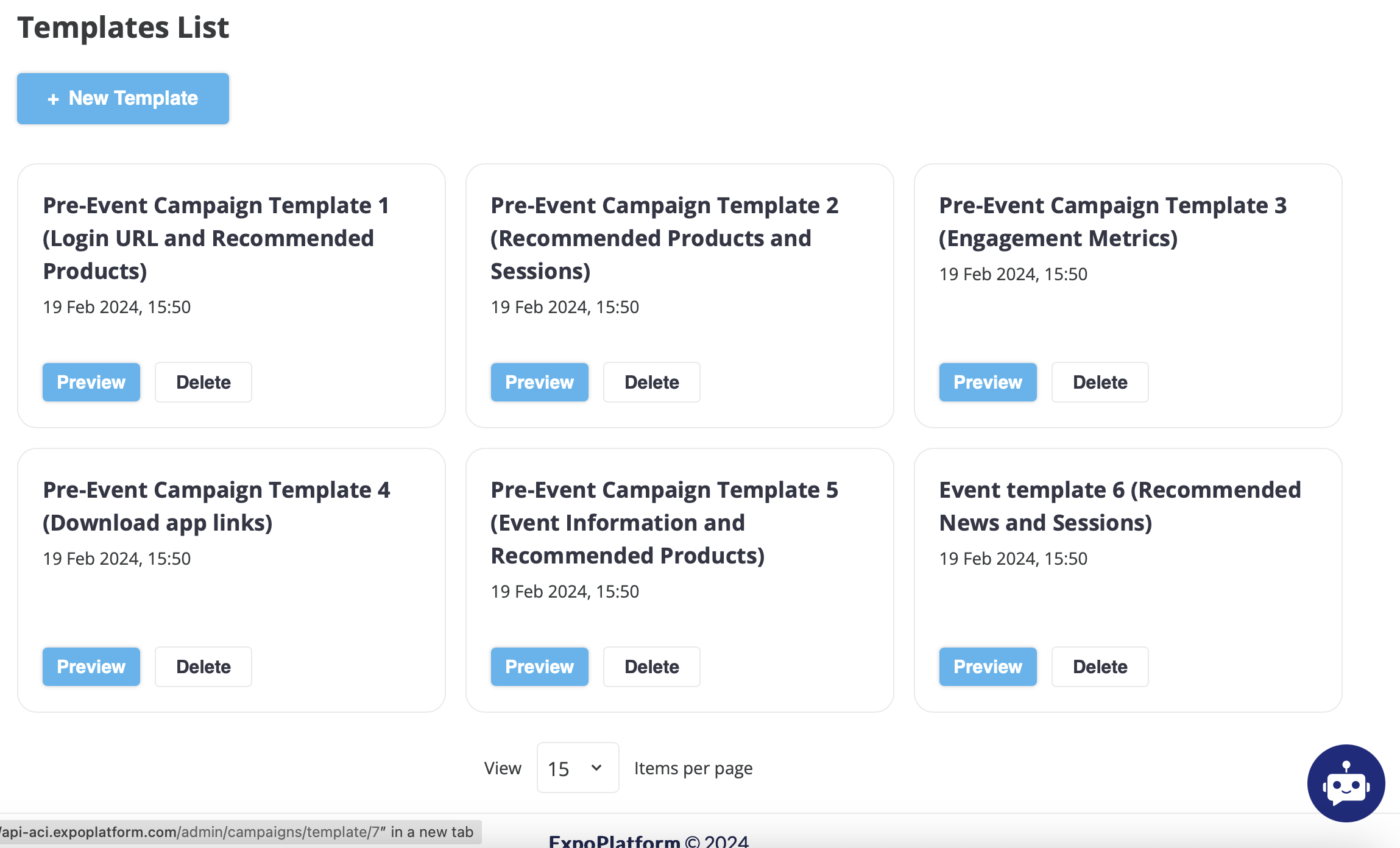 Default email templates